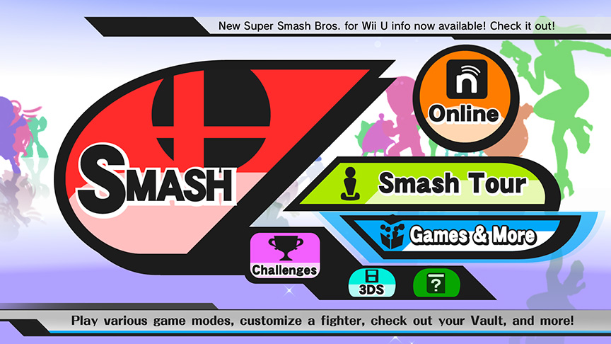 File:Wii U Main Menu.jpg - SmashWiki, the Super Smash Bros. wiki