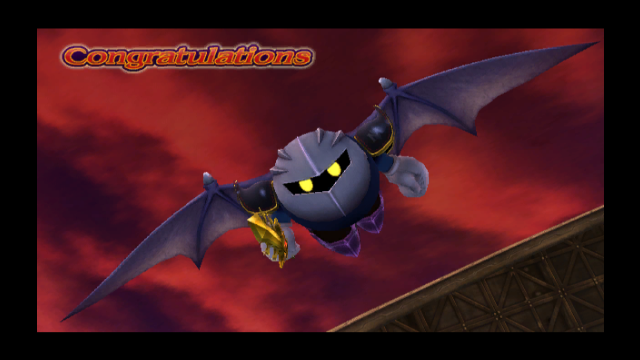 File:Meta Knight Congratulations Screen Classic Mode Brawl.png ...