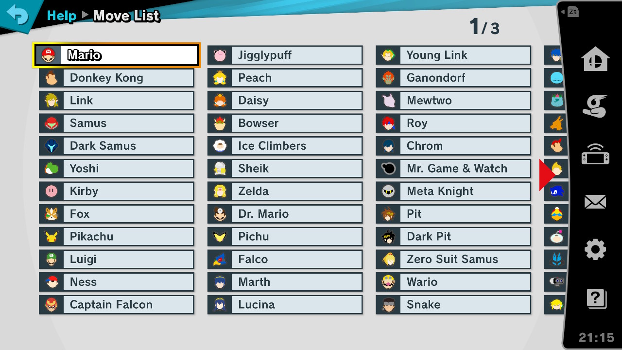 File:SSBU Move List Top Menu.jpg - SmashWiki, the Super Smash Bros. wiki