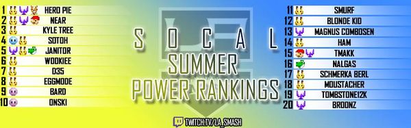 SoCal Power Rankings - SmashWiki, the Super Smash Bros. wiki
